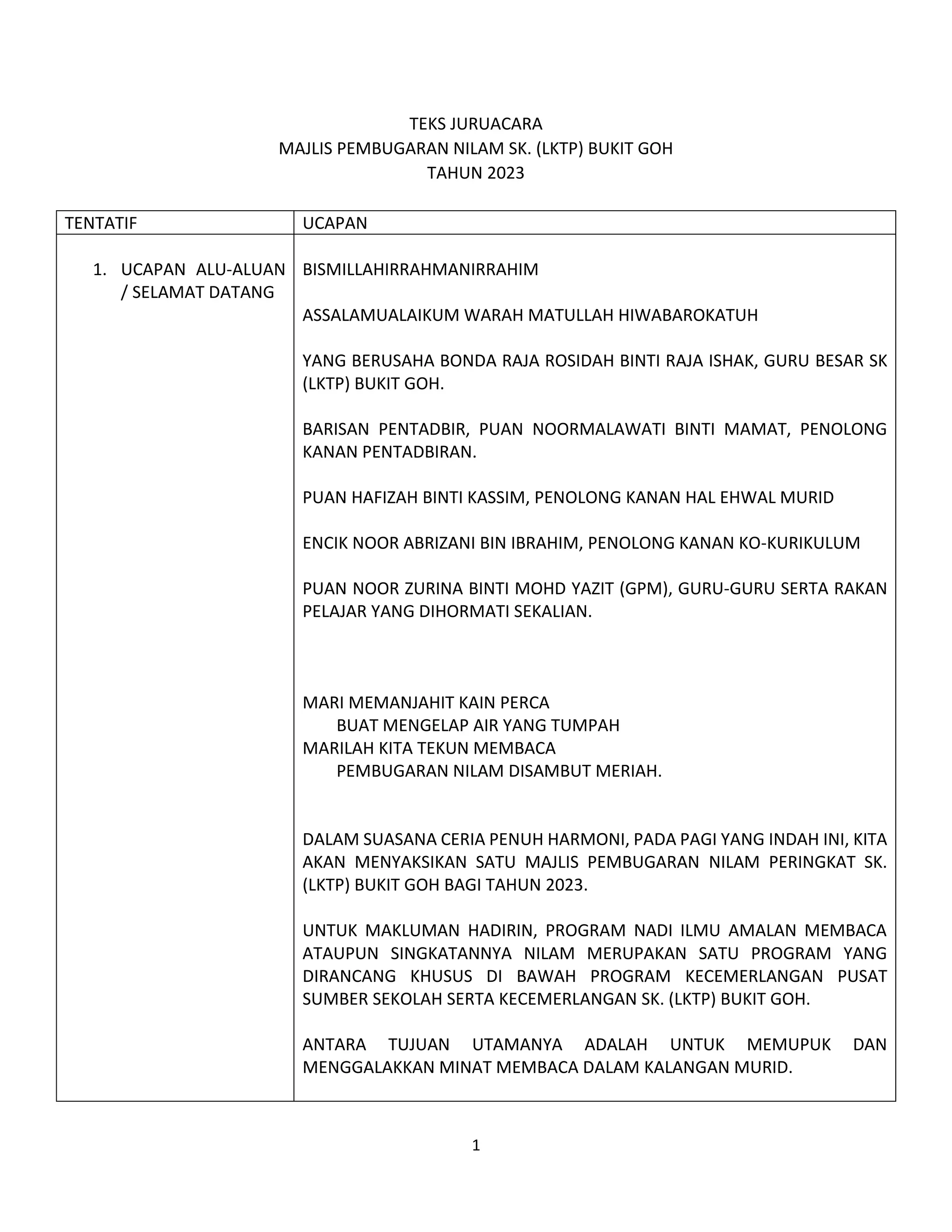 TEKS JURUACARA NILAM DWIBAHASA BAHASA MELAYU BAHASA INGGERIS | DOCX | Islam | Religion ...
