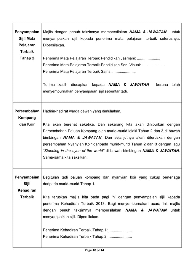 Teks Juruacara Majlis Graduasi Sekolah | PDF