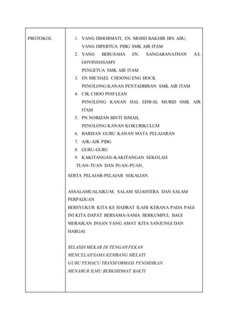 Teks juru acara majlis hari guru 2018 | DOCX