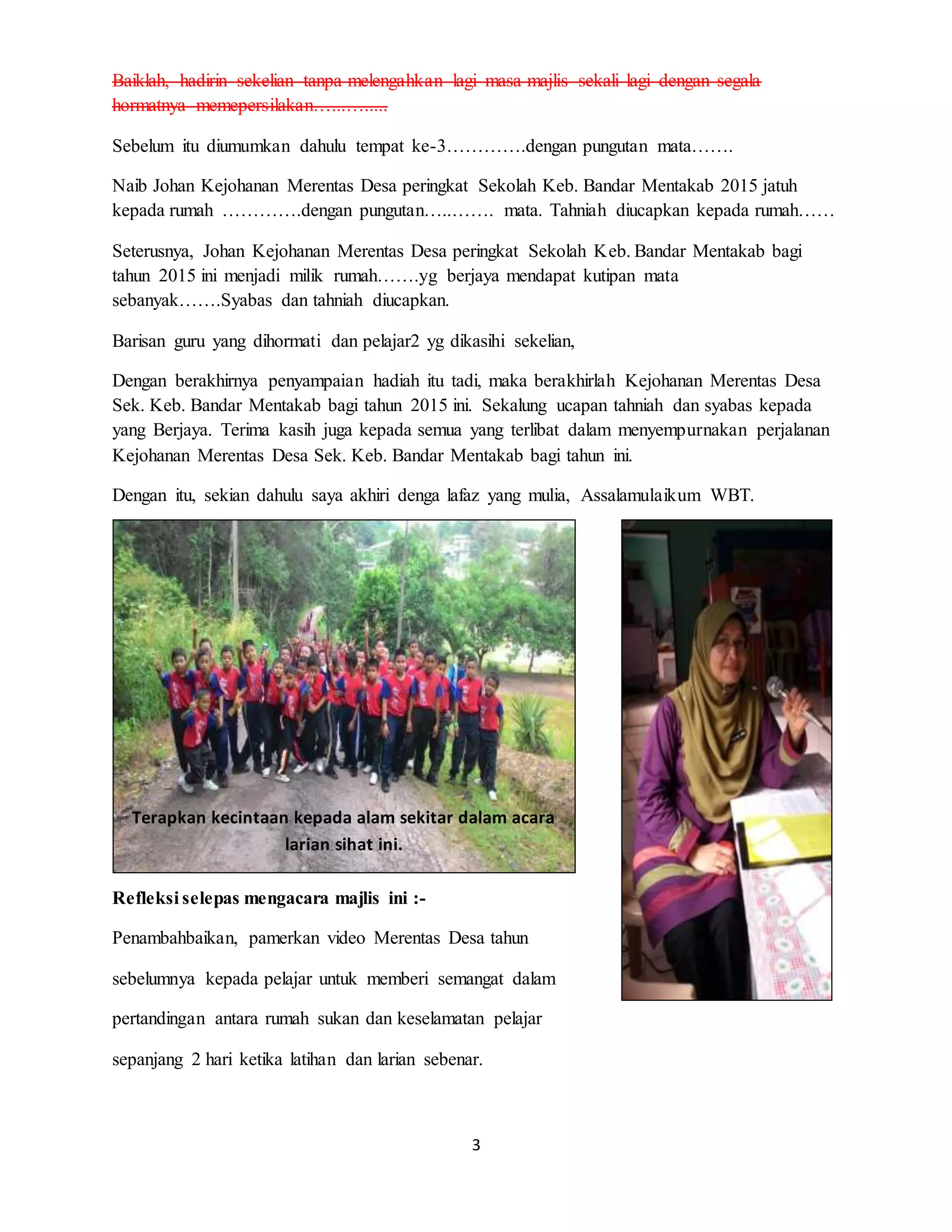 Teks juruacara merentas desa skbm. | DOCX