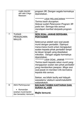 Teks juruacara perhimpunan rasmi minggu 10 mac 2019 | DOC