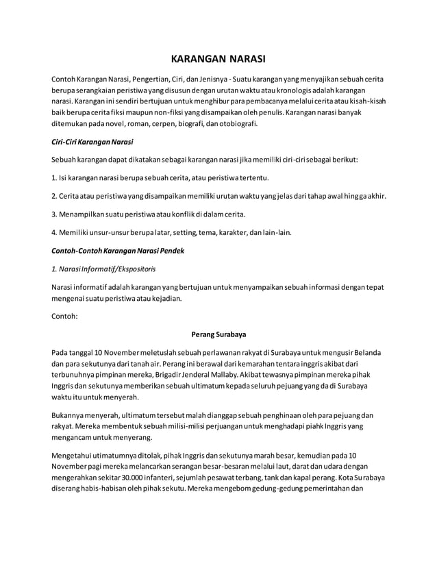 Teks karangan narasi | PDF