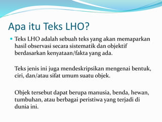 Teks laporan hasil observasi | PPTX
