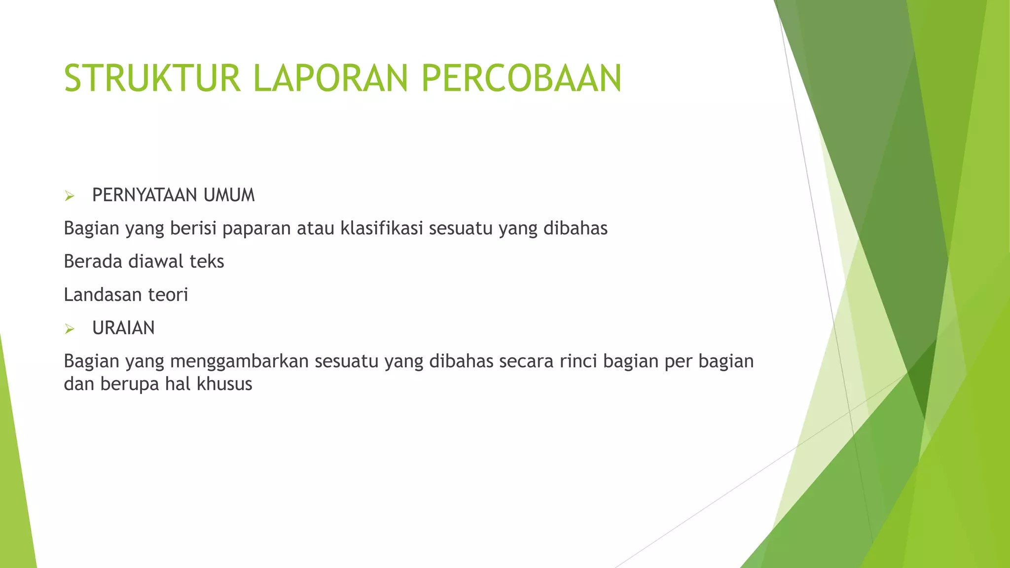 Teks laporan percobaan | PPTX