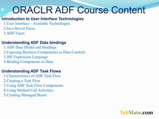 TeKslate Oracle ADF | PPTX | Databases | Computer Software and Applications