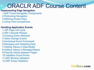 TeKslate Oracle ADF | PPTX | Databases | Computer Software and Applications