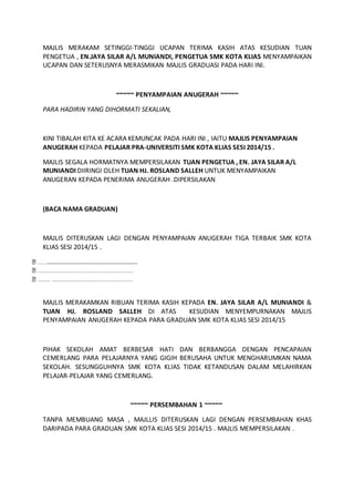 TEKS PENGACARA MAJLIS GRADUASI | DOCX