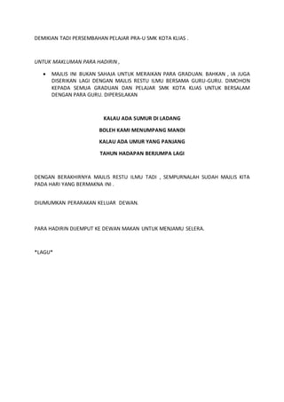 TEKS PENGACARA MAJLIS GRADUASI | DOCX