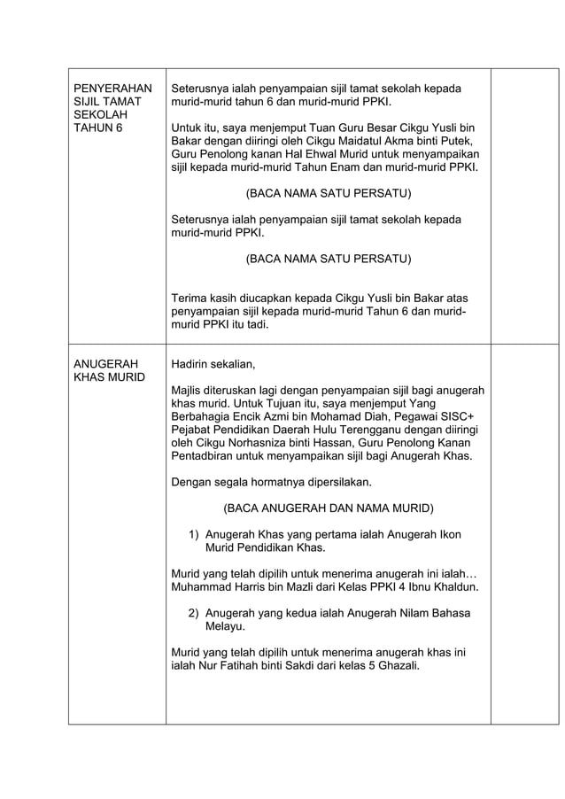 TEKS PENGACARA MAJLIS, MAJLIS GRADUASI DAN APRESIASI TAHUN 2023 | DOCX