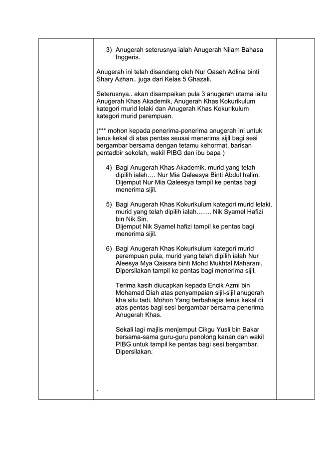 TEKS PENGACARA MAJLIS, MAJLIS GRADUASI DAN APRESIASI TAHUN 2023 | DOCX