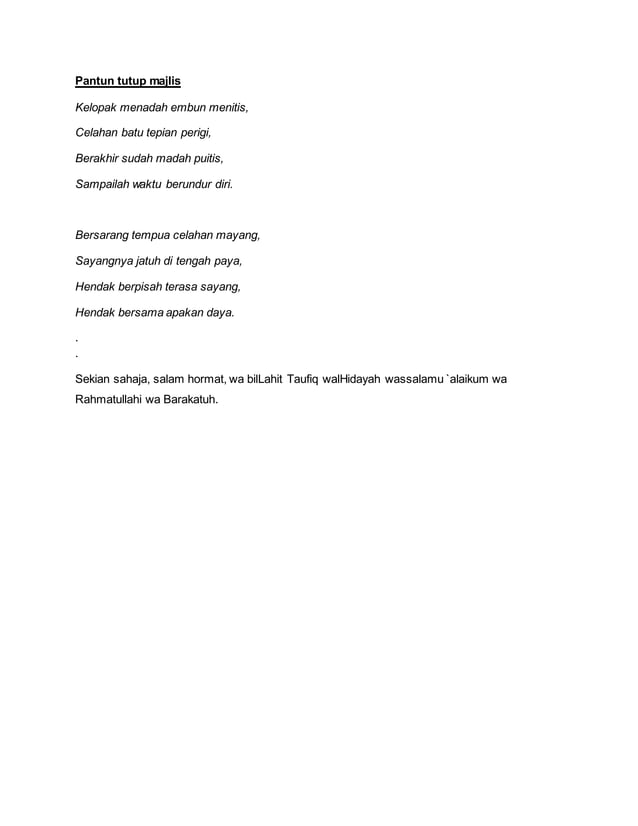 Teks MC Malam Kebudayaan UB IPG | DOCX