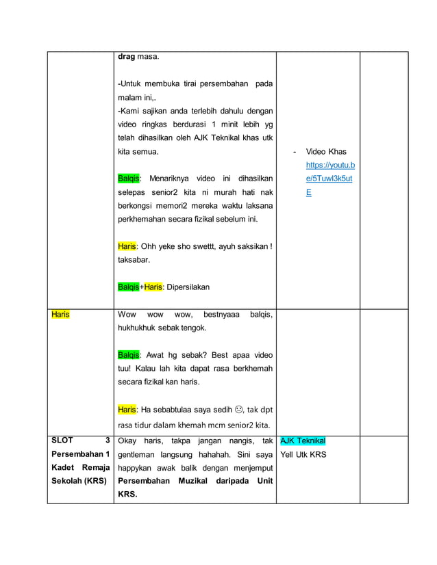 Teks MC Malam Kebudayaan UB IPG | DOCX