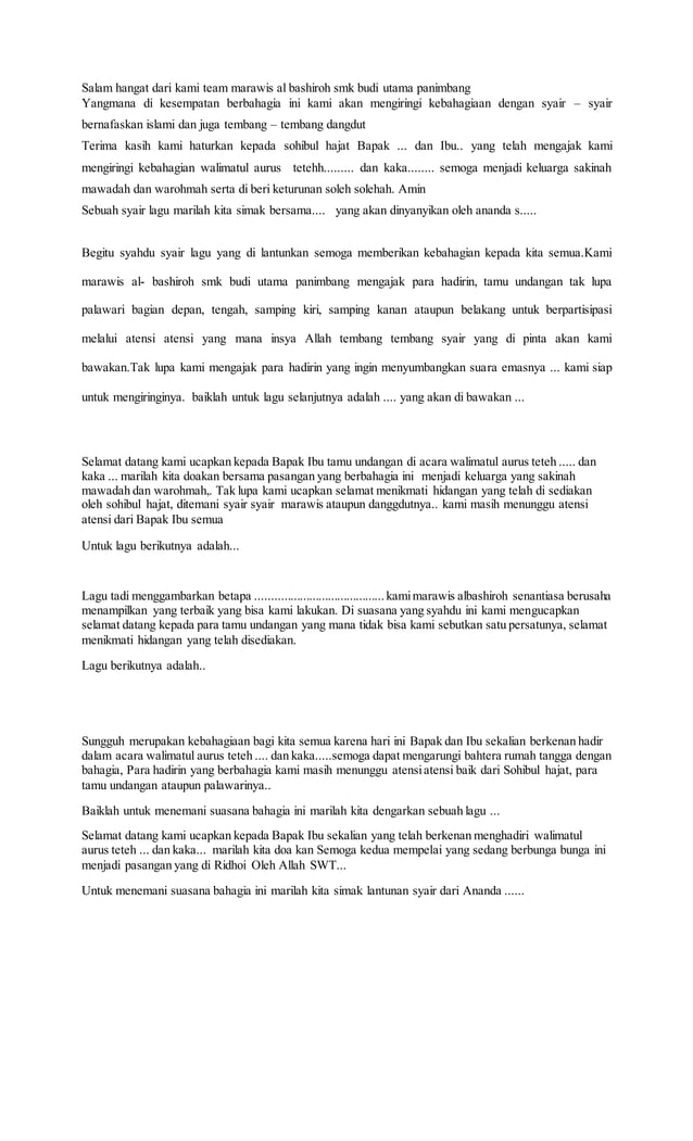 Teks mc marawis | DOCX