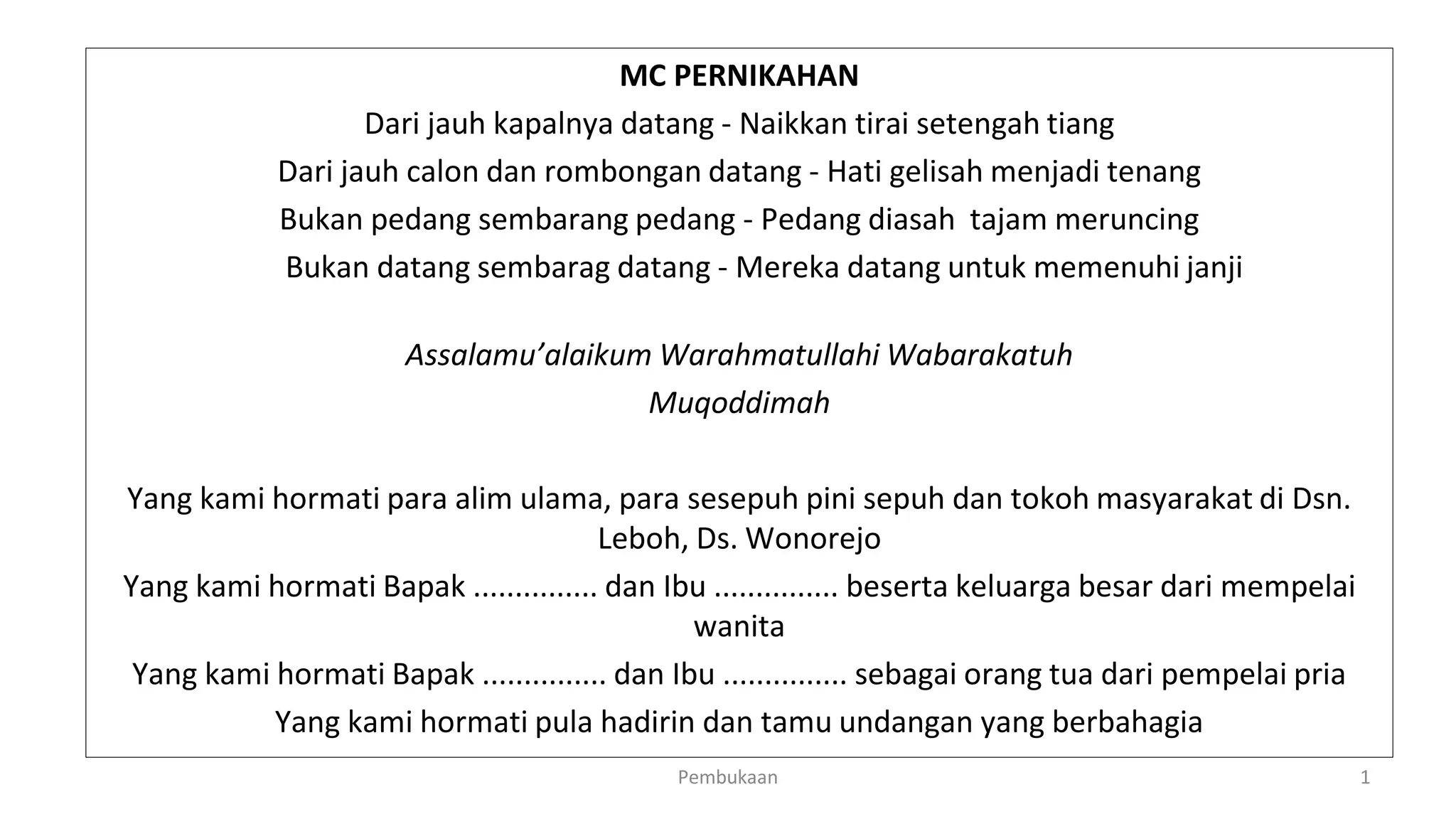 Teks Mc Wedding Simak Contoh Teks MC Pernikahan – Gramedia Literasi