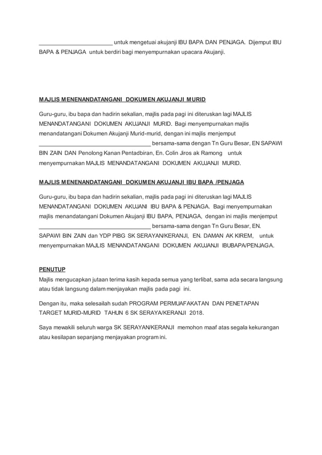 Teks pengacara majlis | DOCX