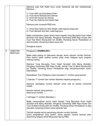 Teks pengacara majlis mesyuarat agung pibg ke 39 | DOCX