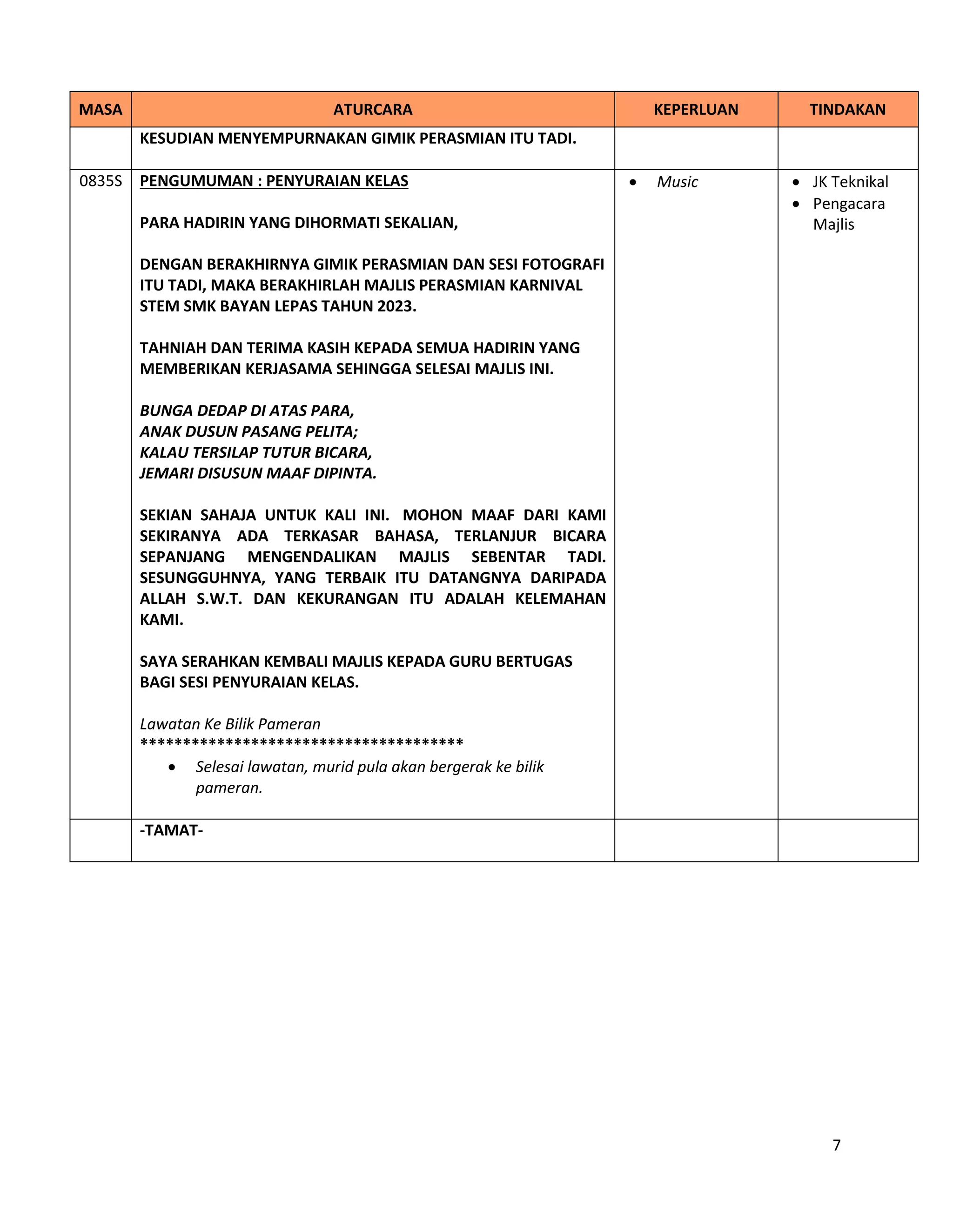 TEKS PENGACARA MAJLIS PERASMIAN KARNIVAL STEM | DOCX