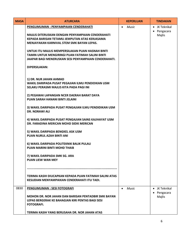 TEKS PENGACARA MAJLIS PERASMIAN KARNIVAL STEM | DOCX