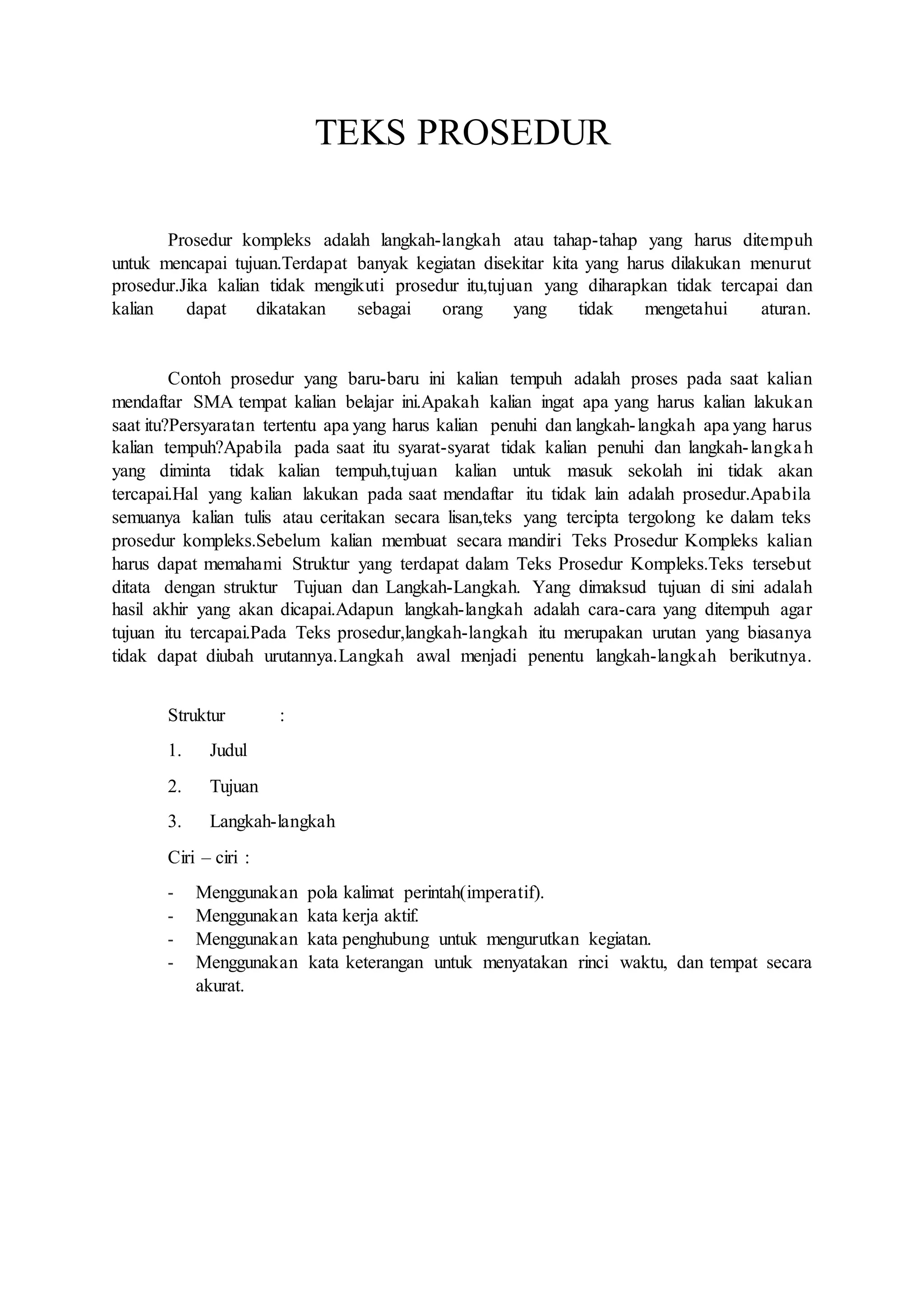 Teks prosedur | DOCX