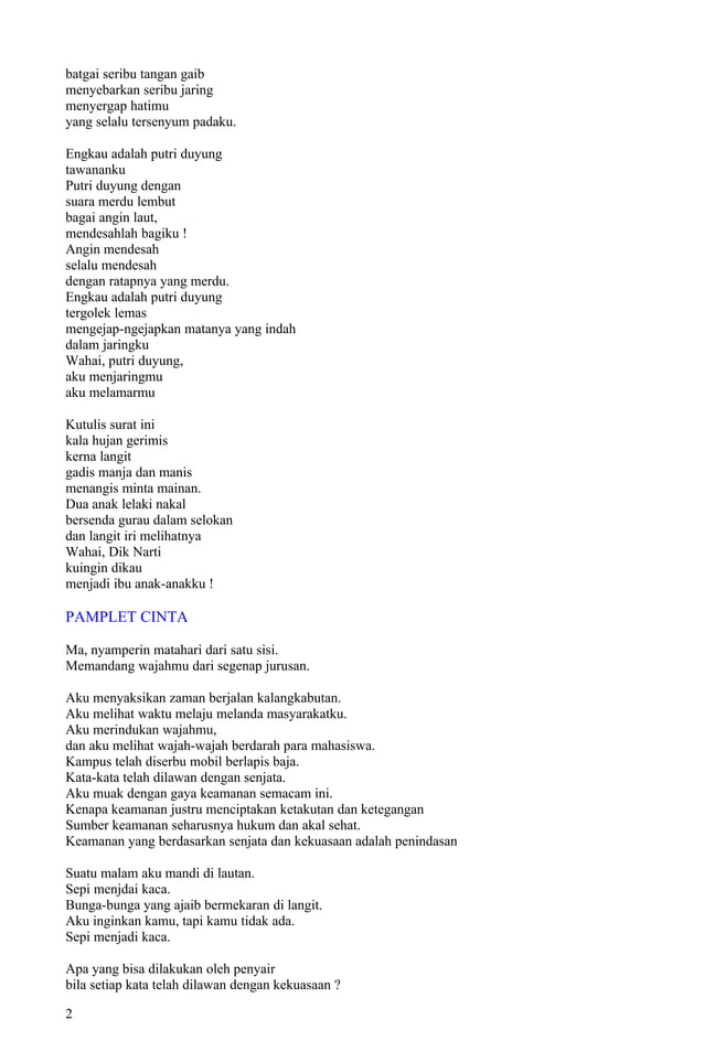 Teks Puisi2 Ws Rendra | PDF