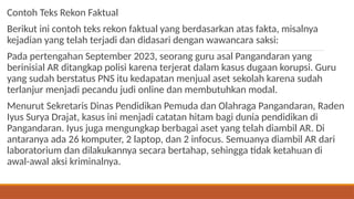 PENGERTIAN, CIRI-CIRI, DAN STRUKTUR TEKS REKON | PPTX