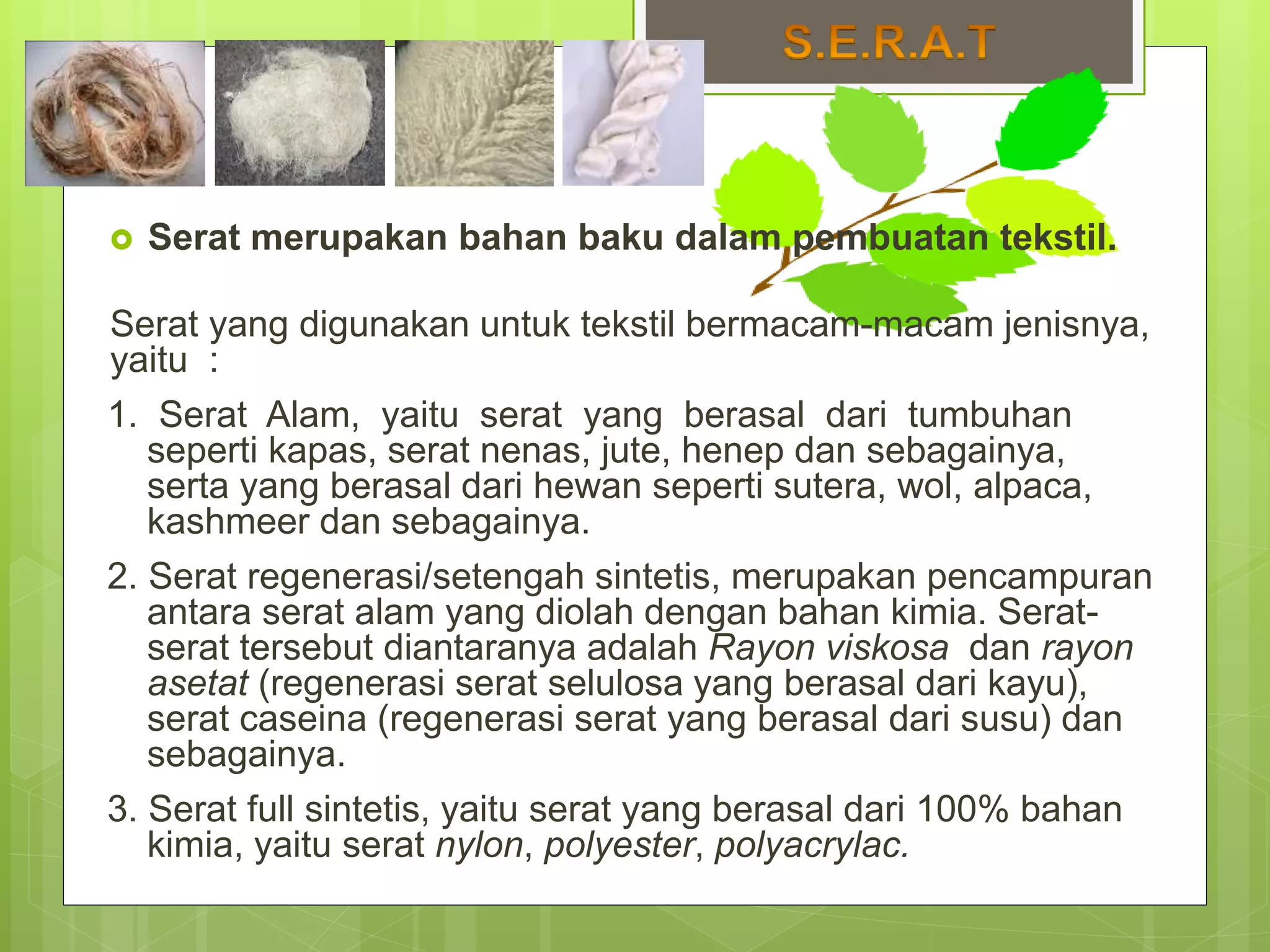 Tekstil dasar | PPTX