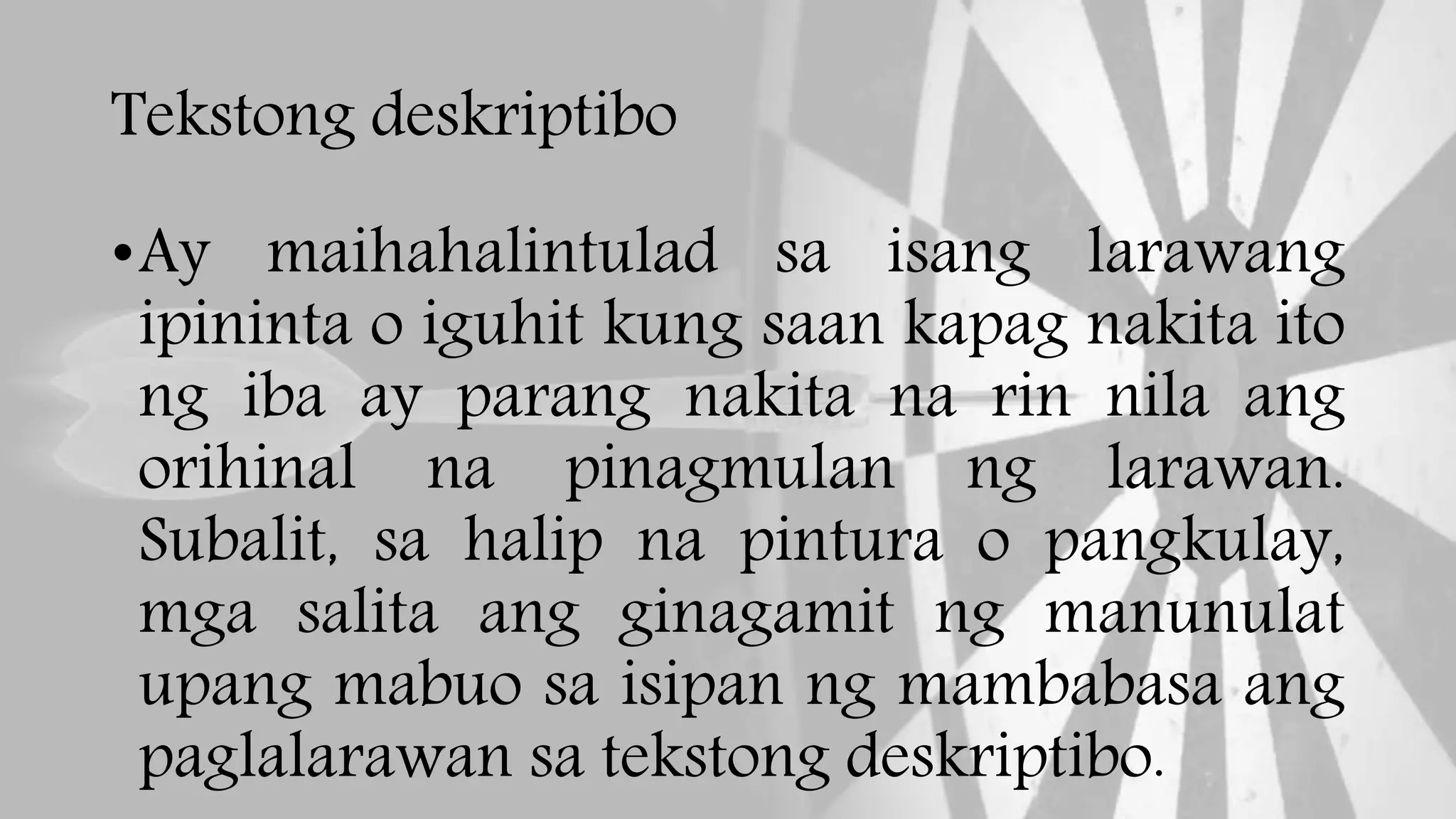 Tekstong deskriptibo | PPTX