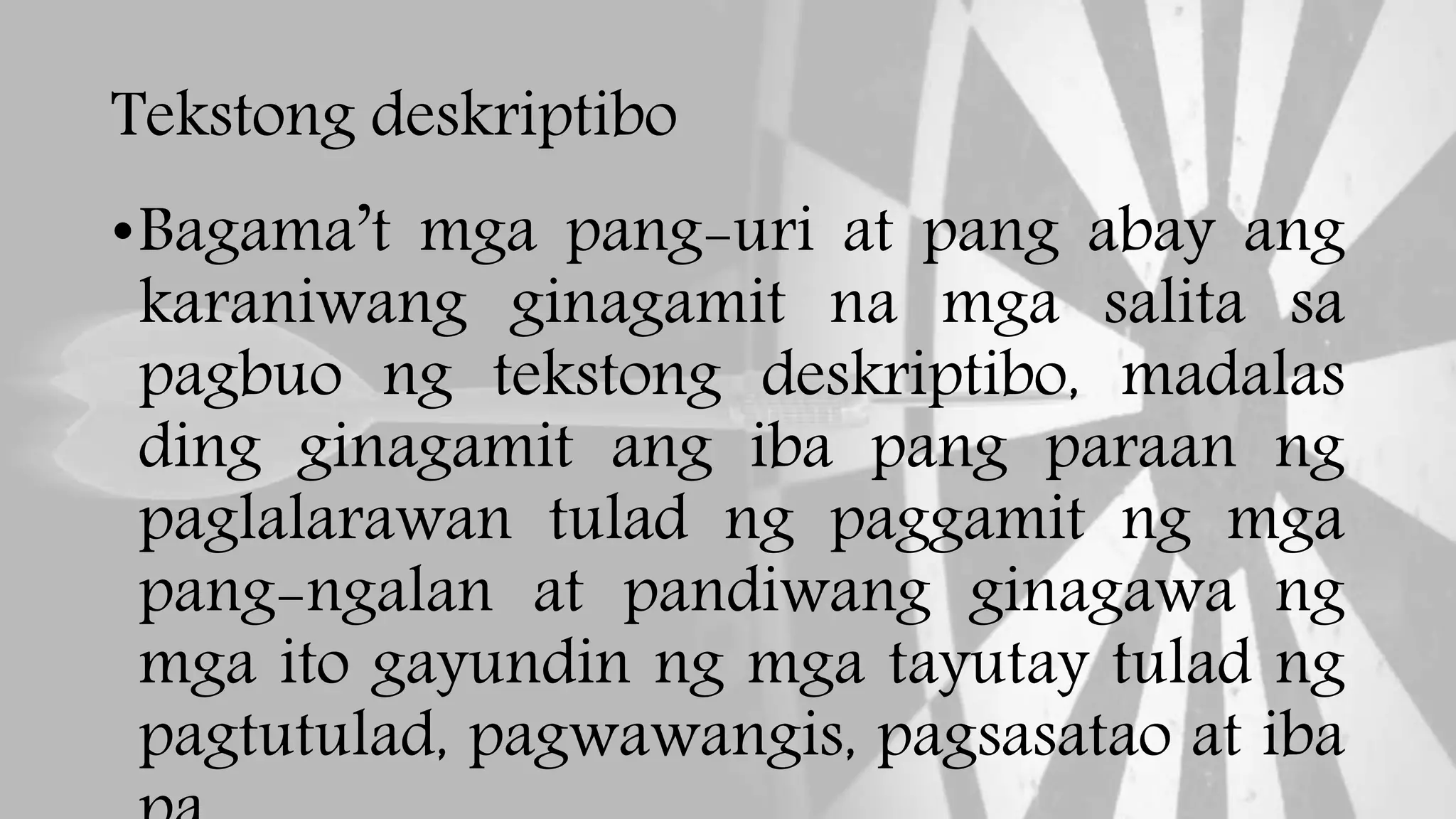 Tekstong deskriptibo | PPTX