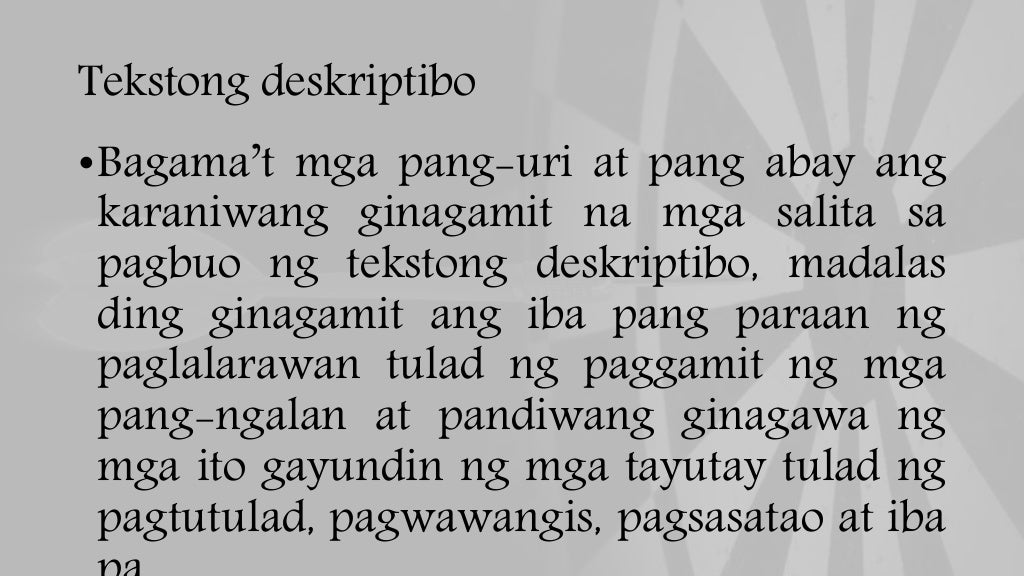 Tekstong deskriptibo