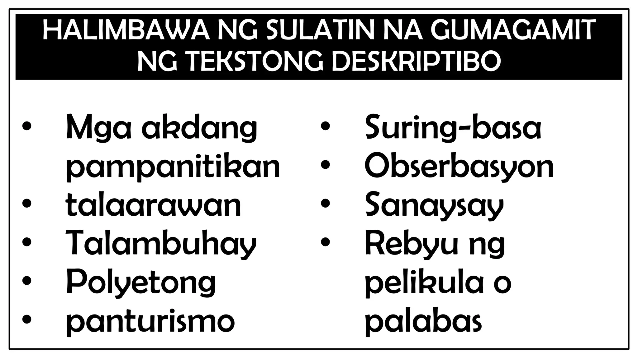 Tekstong Deskriptibo | PDF