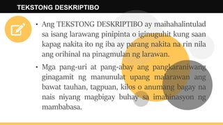 Tekstong Deskriptibo | PDF