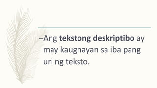 Tekstong deskriptibo | PPTX