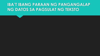 Mga uri ng Tekstong deskriptibo at kahulugan | PPTX