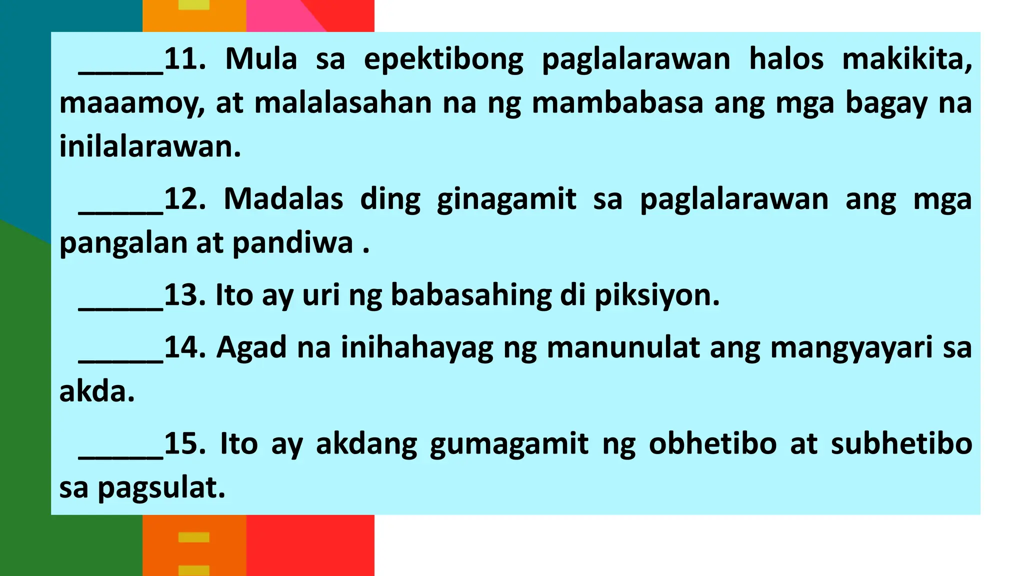 Tekstong Diskriptibo kasama nito ang mga halimbawang mga teksto at mga ...