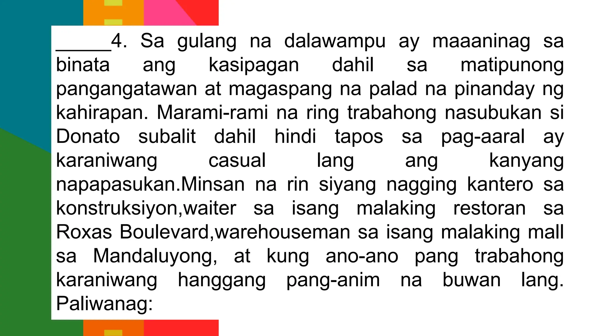 Tekstong Diskriptibo kasama nito ang mga halimbawang mga teksto at mga ...