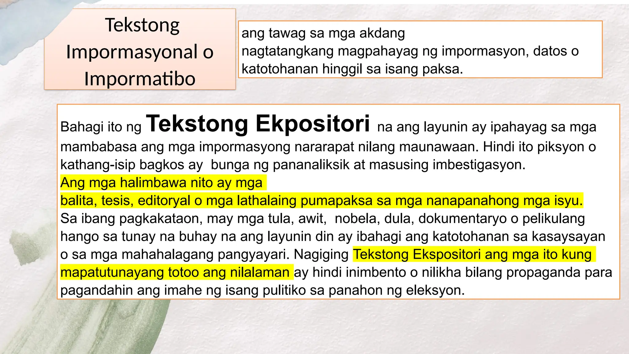 tekstong ekspositori.PPT IKA-7 BAITANG UNANG MARKAHAN 2024 | PPTX