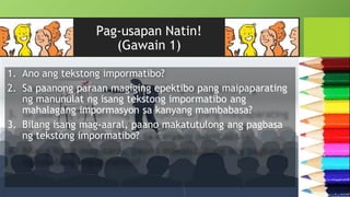 tekstong impormatibo | PPTX