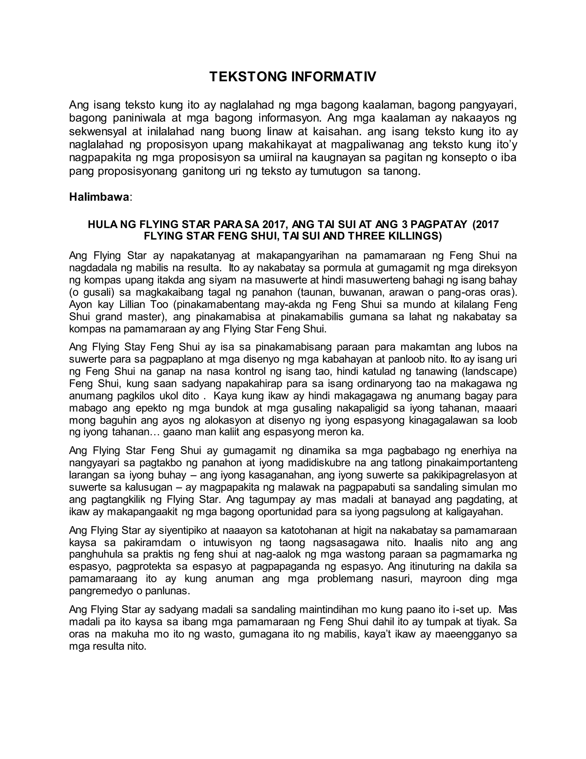 Tekstong informativ | DOCX