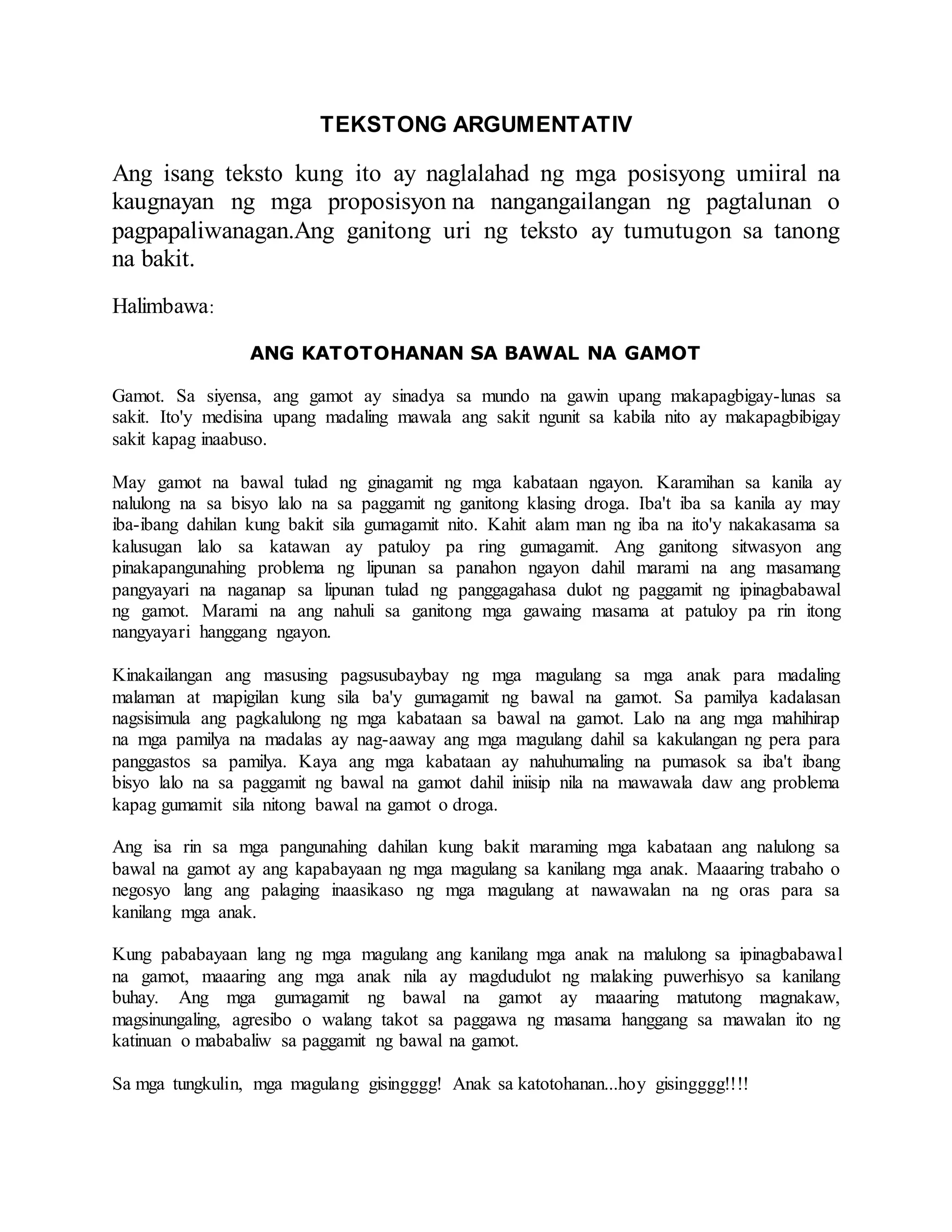 Tekstong informativ | DOCX