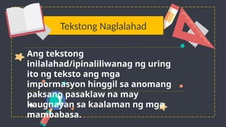Tekstong Naglalahad ppt.ppt Filipino subject | PPTX