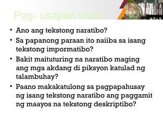 Comprehensive Guide to Tekstong Naratibo: Elements, Characteristics ...