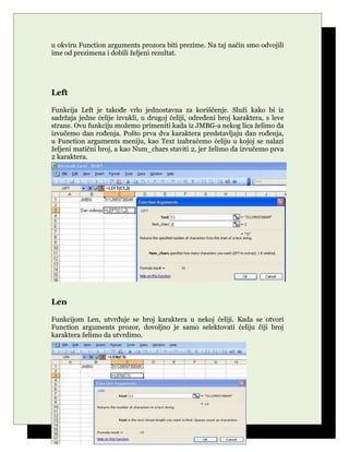 Tekstualne funkcije u Excel-u Stevan Savic | DOC