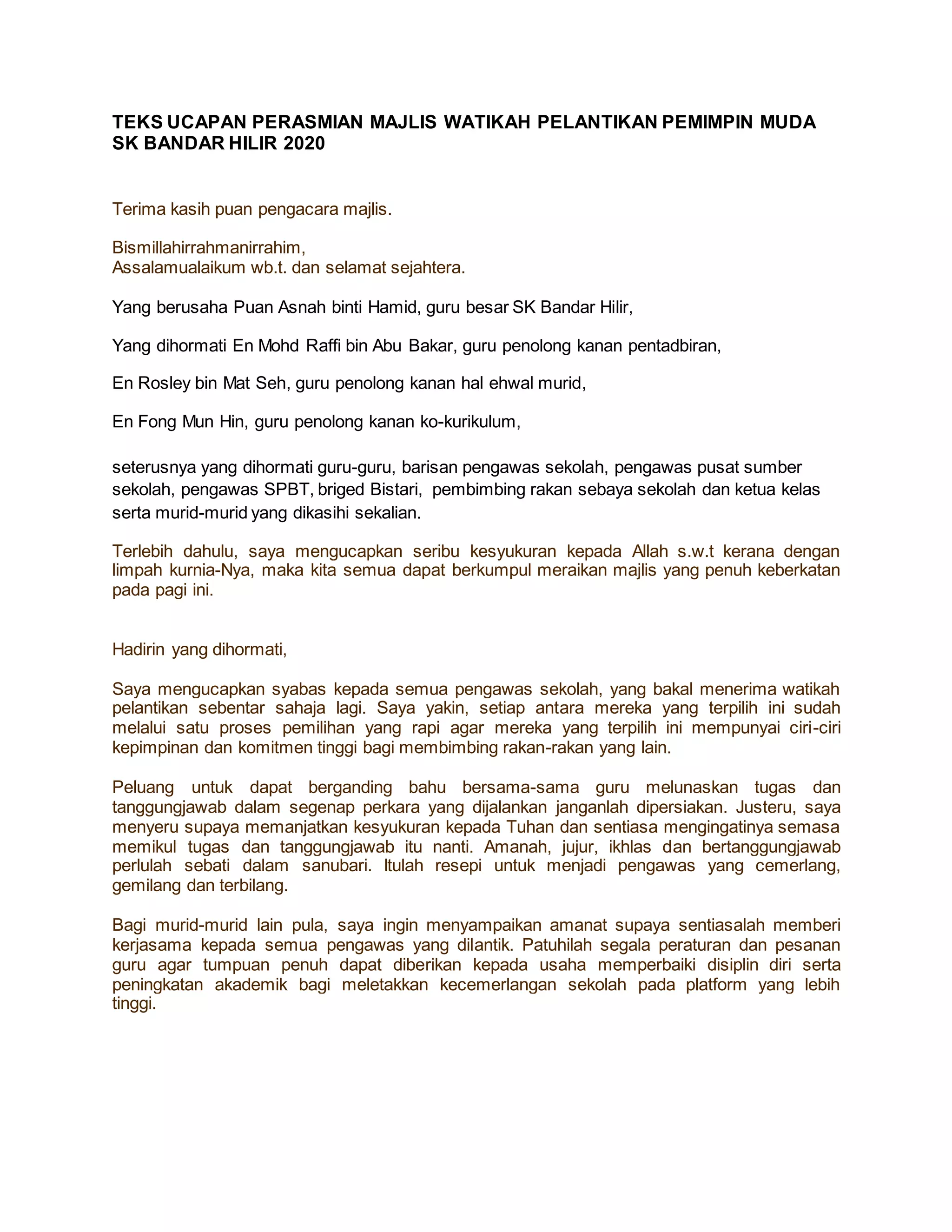 Teks ucapan | DOC