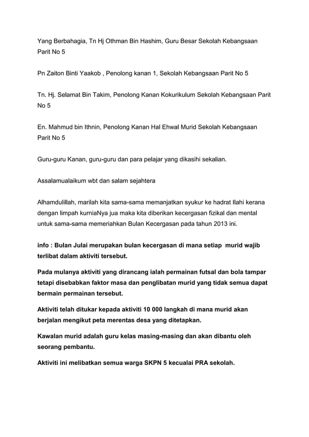 Teks ucapan mc | DOCX