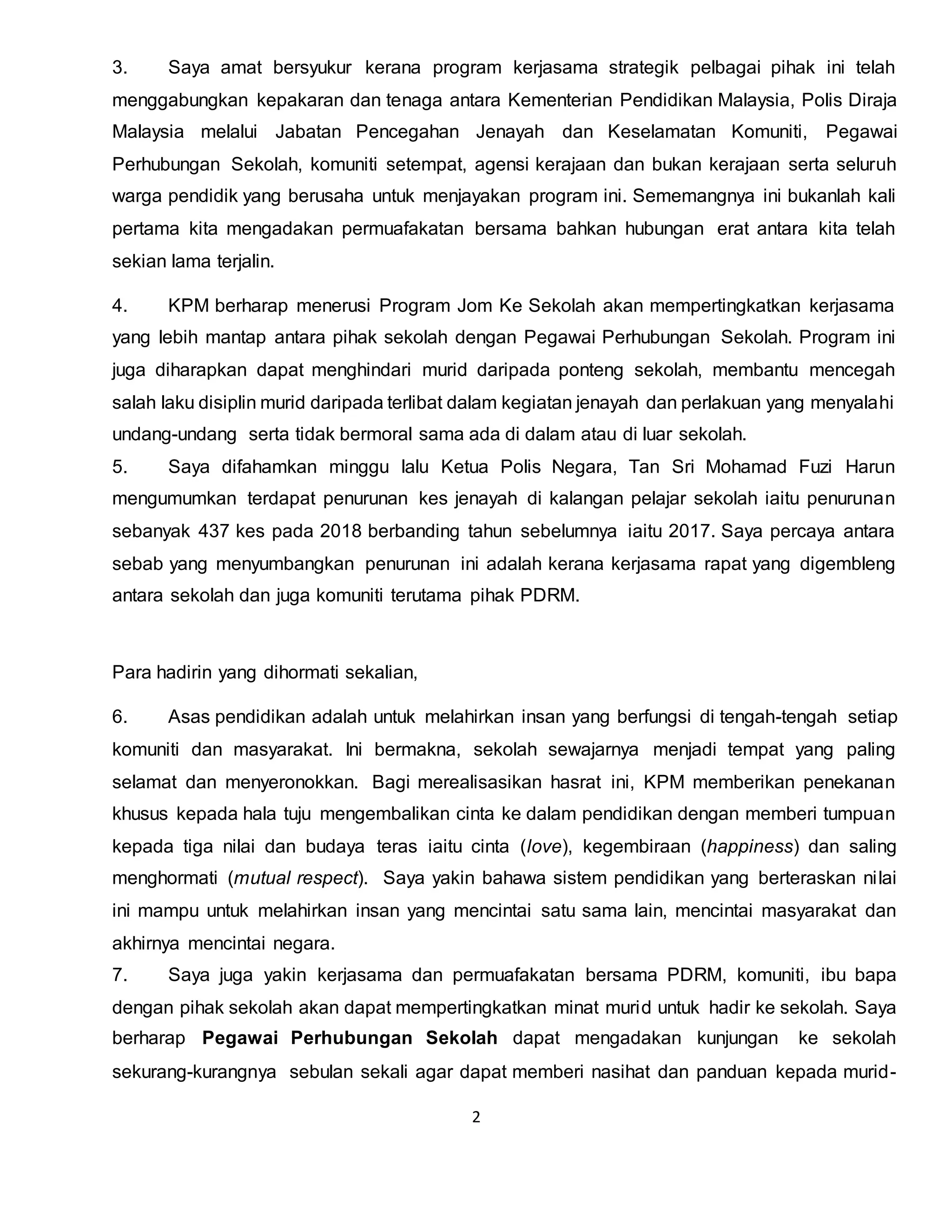 Teks ucapan menteri | DOCX