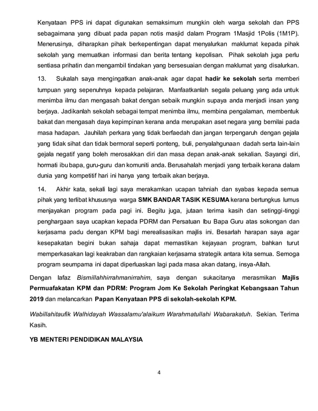 Teks ucapan menteri | DOCX