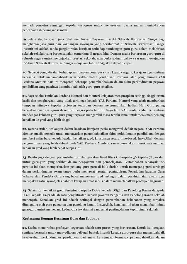 Teks ucapan penuh timbalan perdana menteri yang juga menteri pelajaran ...