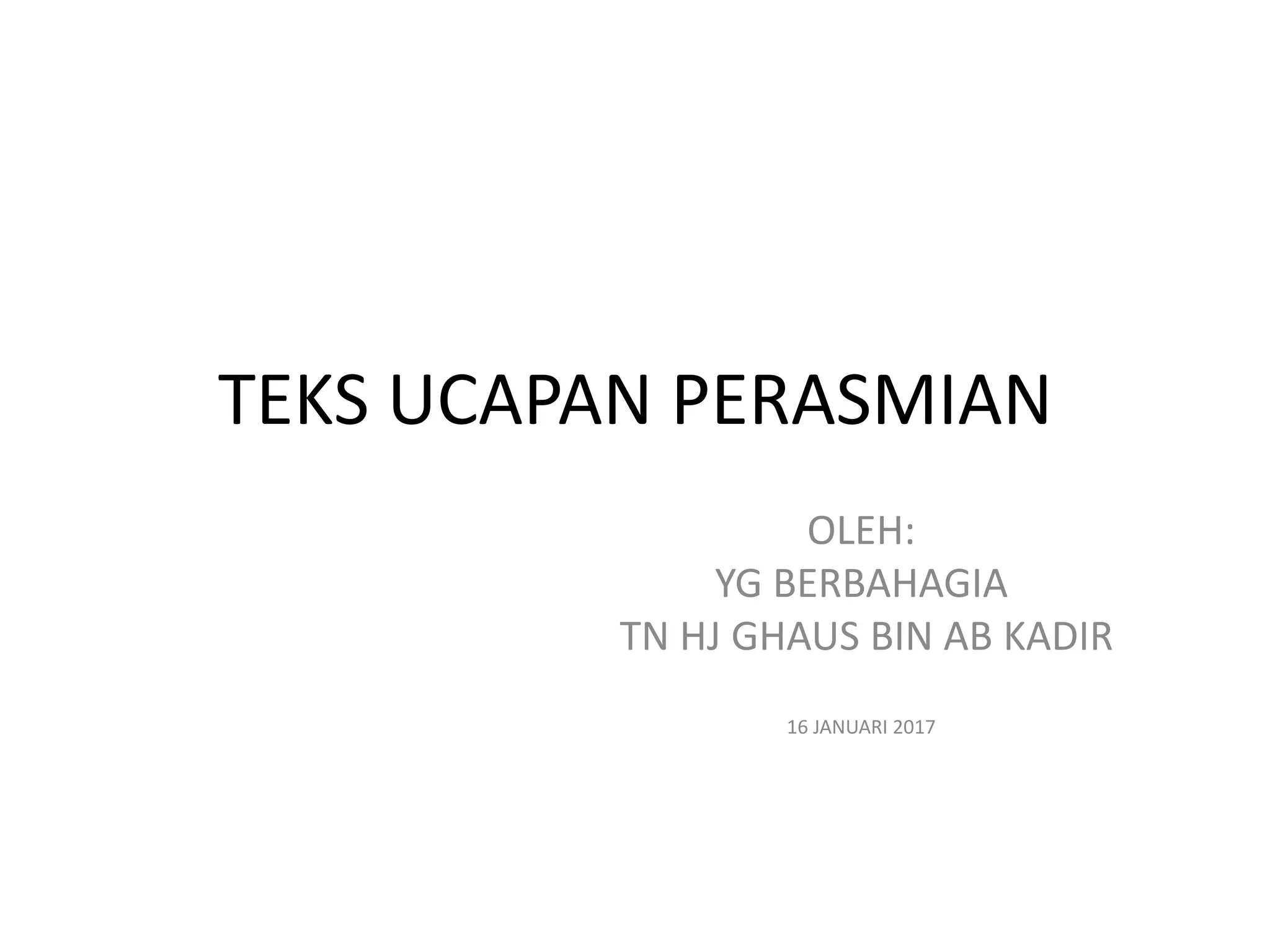 Teks ucapan perasmian program pa | PDF