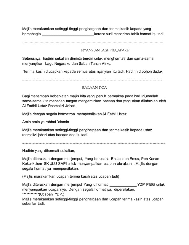 Teks ucapan sukan | DOCX