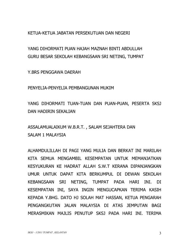 Teks ucapan timbalan menteri sempena majlis perasmian penutup program ...